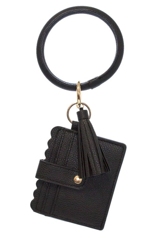 Key Chain Bangle Bracelet with ID Card Holder and Tassel – The Market Place